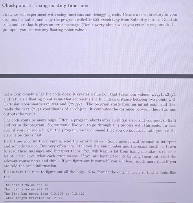 Solved debugging: Using existing functions First, we will | Chegg.com