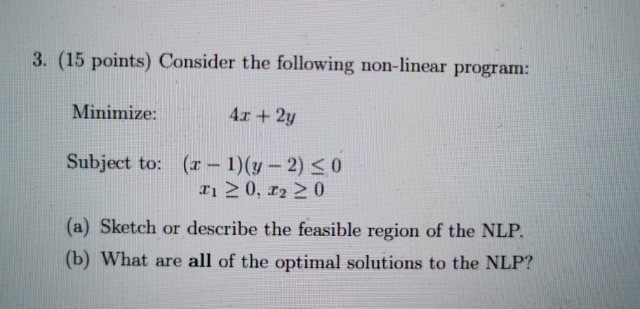 Solved 3. (15 points) Consider the following non-linear | Chegg.com