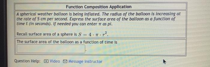 Solved Function Composition Application A spherical weather | Chegg.com