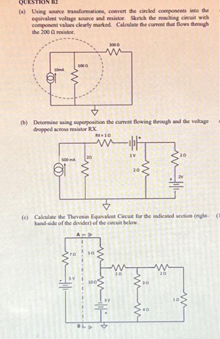 Solved (a) Using source transformations, convert the circled | Chegg.com