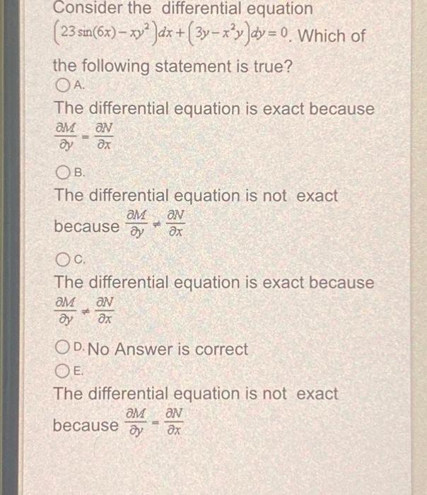 Solved Consider the differential equation | Chegg.com