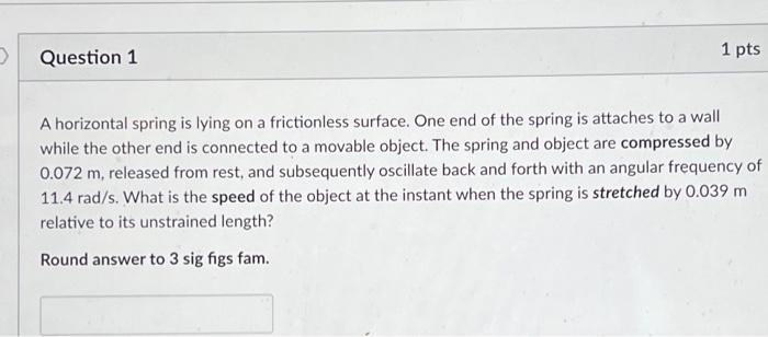 Solved A horizontal spring is lying on a frictionless | Chegg.com