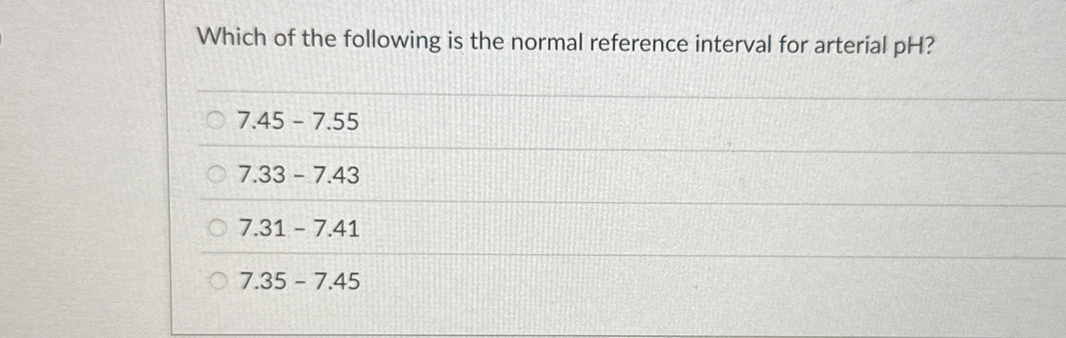 Solved Which of the following is the normal reference | Chegg.com