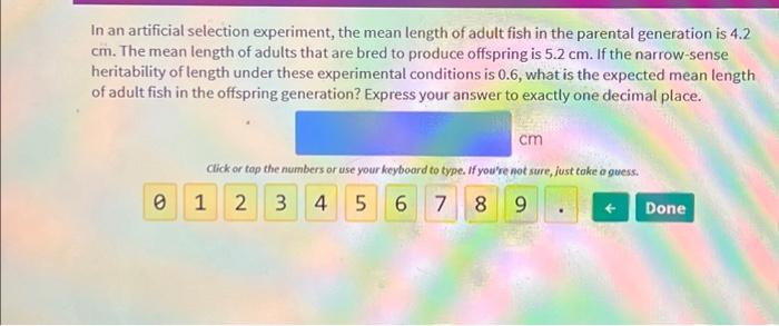 Solved In an artificial selection experiment, the mean | Chegg.com