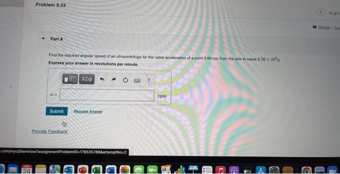 Solved Find the required angular speed of an ultracentrifuge | Chegg.com