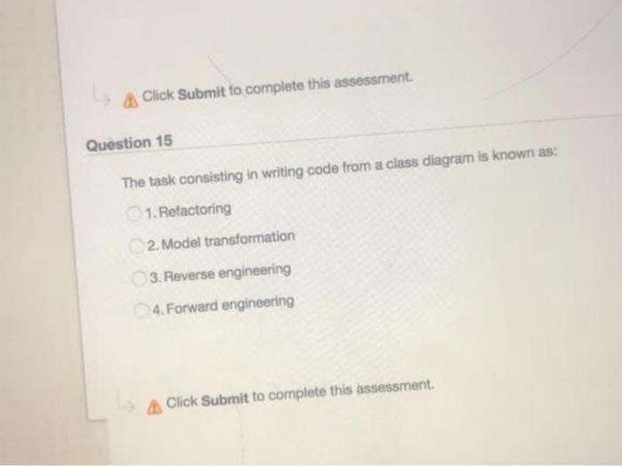 Solved Click Submit to complete this assessment. Question 15 | Chegg.com