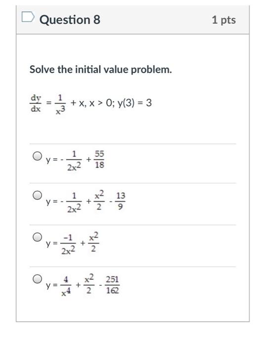 Solved D Question 9 1 pts Answer each question | Chegg.com