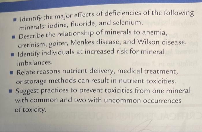 - Identify the major effects of deficiencies of the | Chegg.com