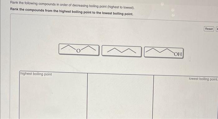 Solved Rank the following compounds in order of decreasing | Chegg.com