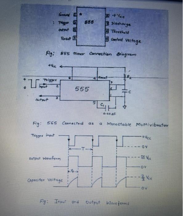 Solved 555 as a Monostable Multivibrator, OBJECTIVE: To | Chegg.com