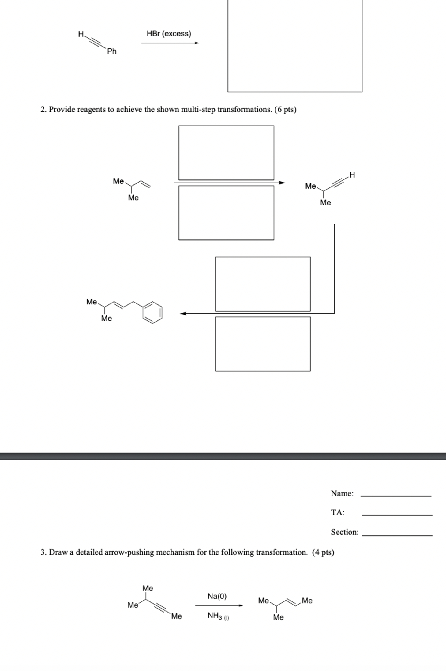 Solved →hbr Excess Provide Reagents To Achieve The Shown