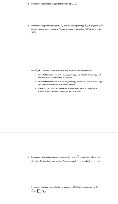 Solved 1. Two-state paramagnet Remember that in a system of | Chegg.com