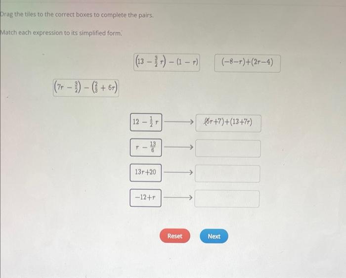 Solved Drag The Tiles To The Correct Boxes To Complete The Chegg