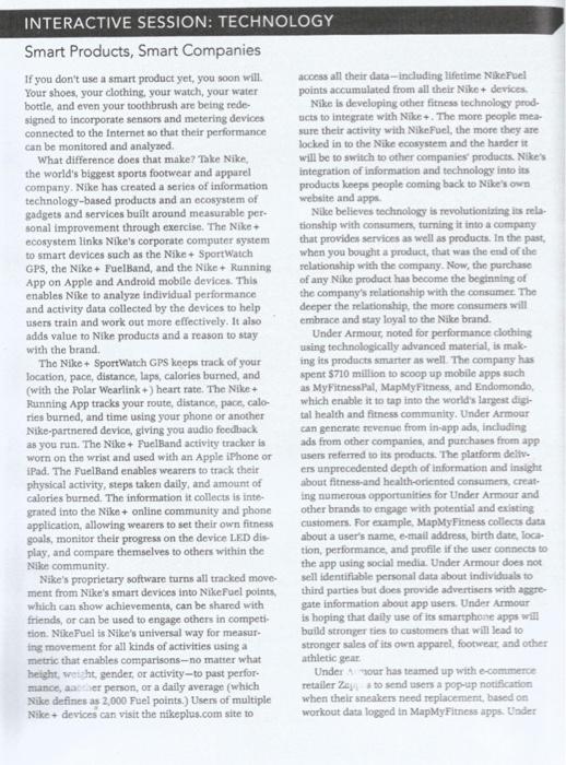 Solved INTERACTIVE SESSION: TECHNOLOGY Smart Products, Smart | Chegg.com