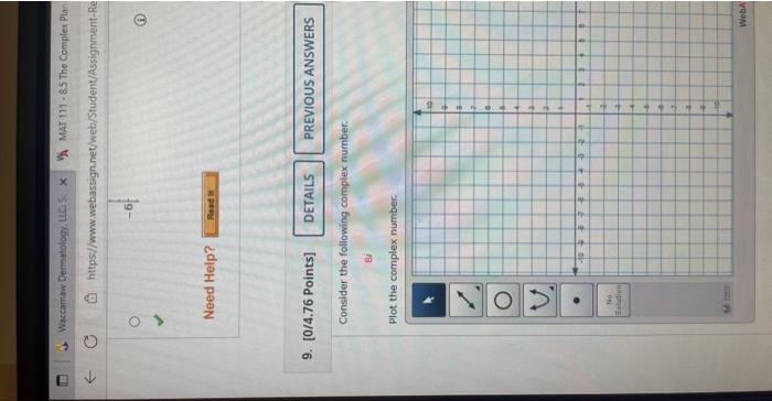 Solved Consider The Following Complex Numbers Plot The 