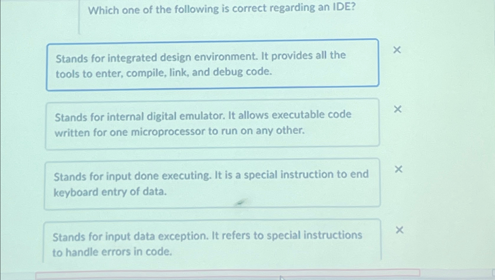 Solved Which one of the following is correct regarding an | Chegg.com
