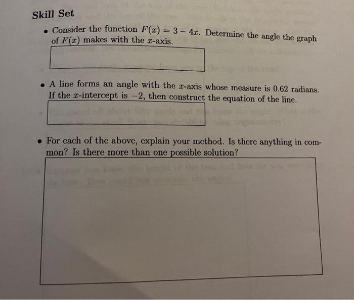 Solved Skill Set - Consider the function F(x)=3−4x. | Chegg.com