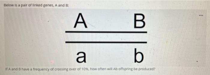 Solved abABIf A and B have a frequency of crossing over of | Chegg.com