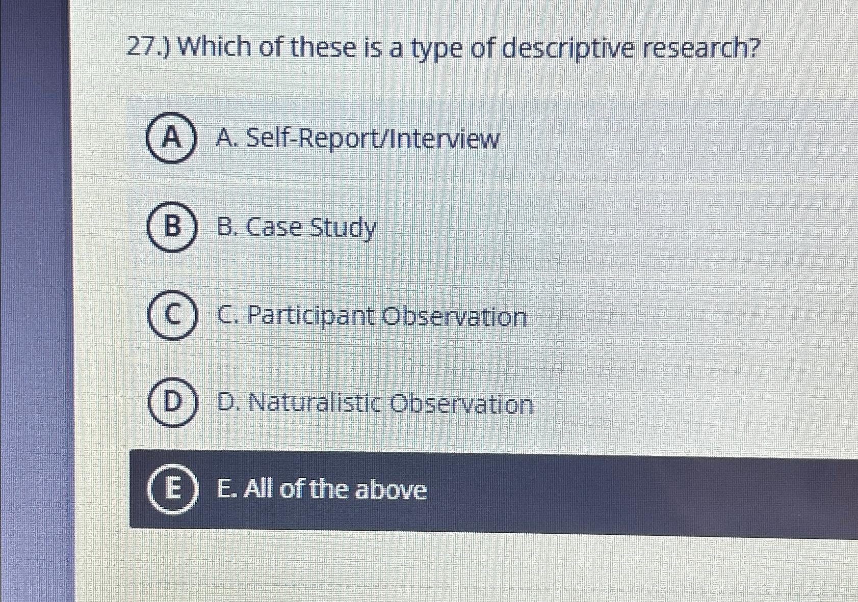 Solved 27.) ﻿Which of these is a type of descriptive | Chegg.com