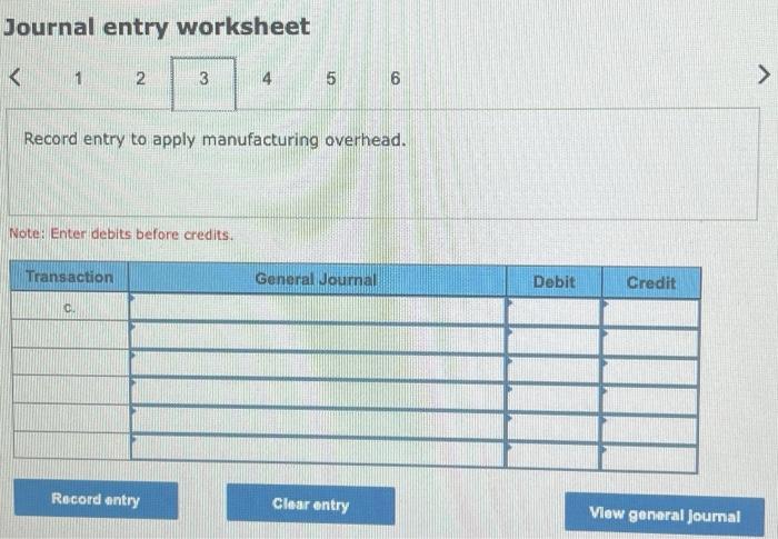 Solved Journal entry worksheet Record entry to apply | Chegg.com