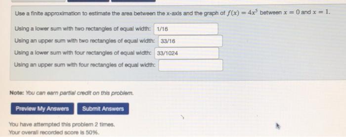 Solved Use a finite approximation to estimate the area | Chegg.com