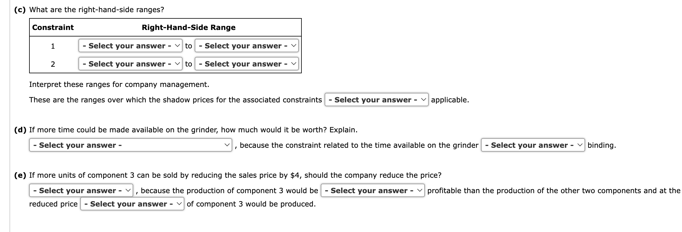 Solved (c) ﻿What are the right-hand-side ranges?Interpret | Chegg.com