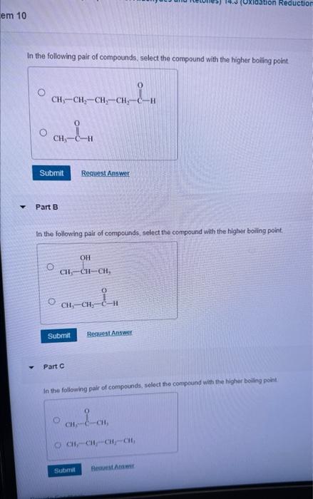 Solved In the following pair of compounds, select the | Chegg.com