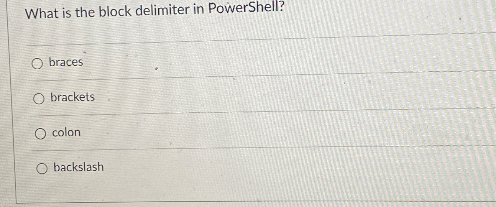 Solved What is the block delimiter in | Chegg.com
