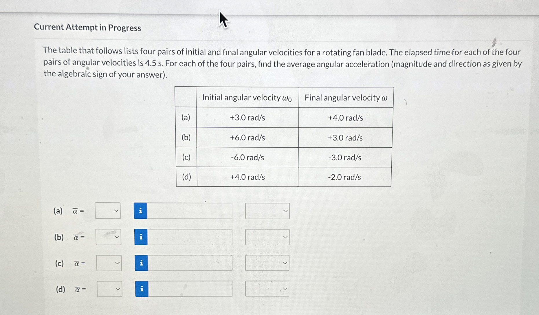 Solved Current Attempt in ProgressThe table that follows | Chegg.com