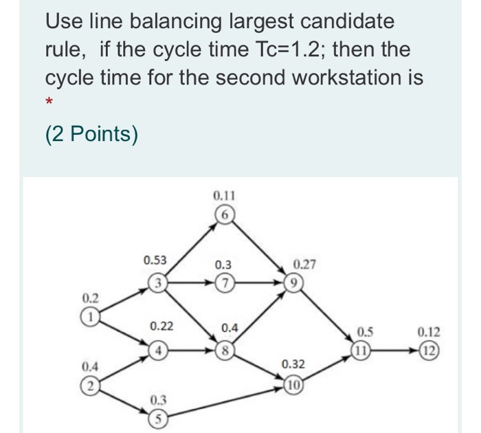 Solved Use line balancing largest candidate rule, if the | Chegg.com