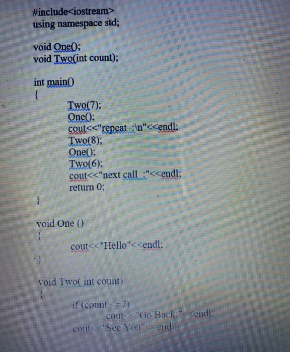 Solved #include using namespace std; WWW void OneO; void | Chegg.com