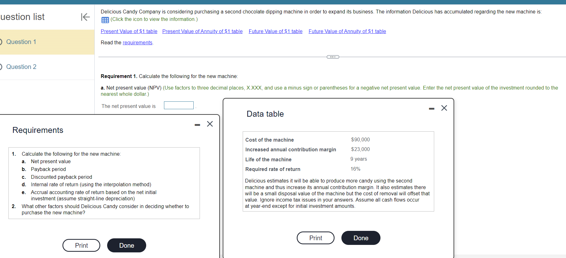 Solved Requirement 1. ﻿Calculate the following for the new | Chegg.com