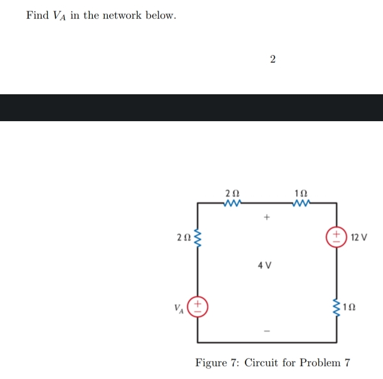 Solved Find VA ﻿in the network below.2 | Chegg.com