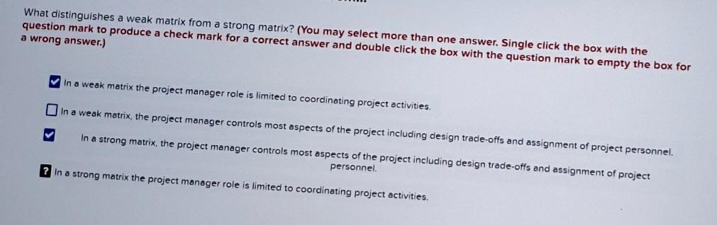 Solved What distinguishes a weak matrix from a strong | Chegg.com