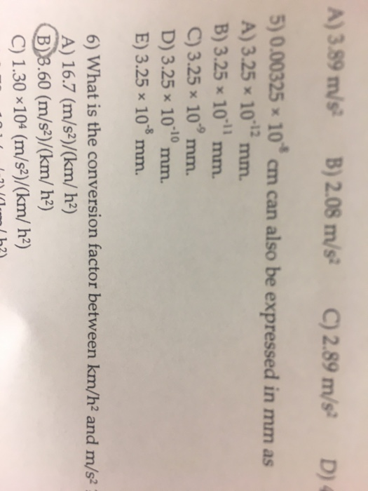 Solved A) 3.89 m/s2 B) 2.08 m/s2 C) 2.89 m/s2 D) 4 5) | Chegg.com
