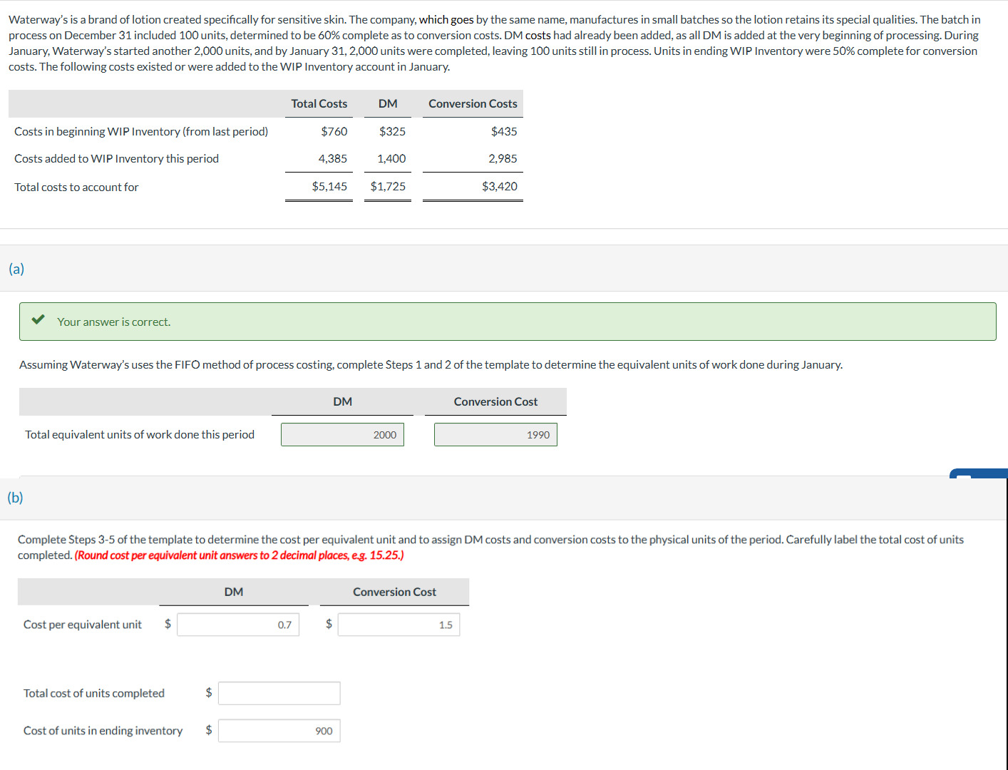 Solved (b)Complete Steps 3-5 ﻿of the template to determine | Chegg.com