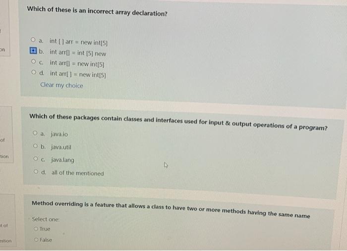 Solved Which of these is an incorrect array declaration? an | Chegg.com
