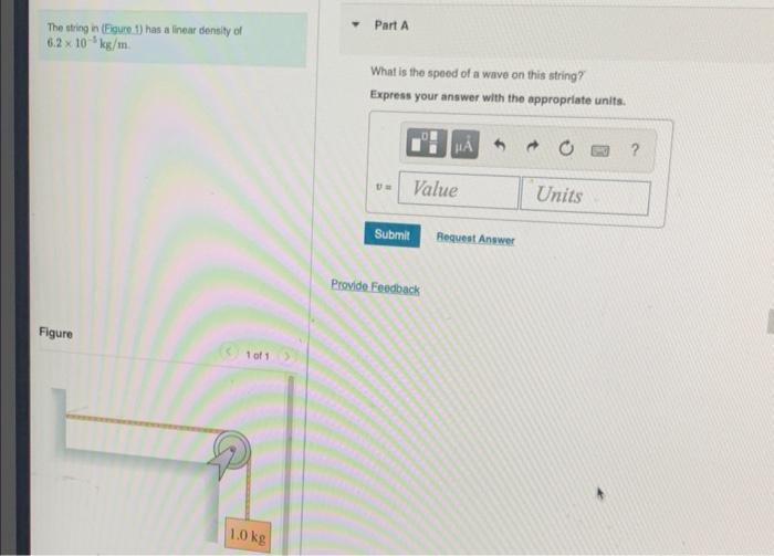 Solved The string in (Figure 1) has a linear density of Part | Chegg.com