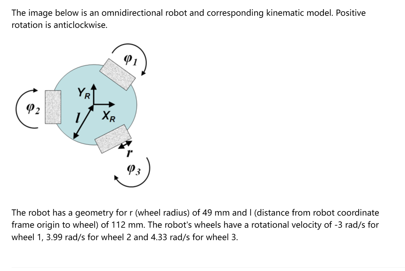 Solved The image below is an omnidirectional robot and | Chegg.com