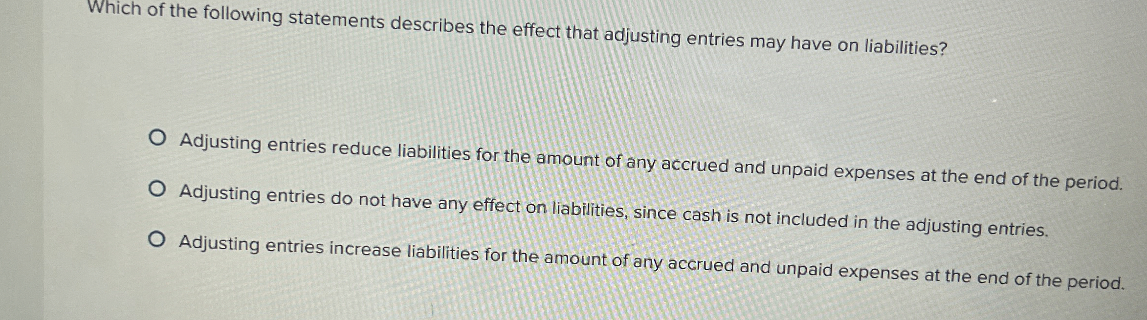 Solved Which of the following statements describes the | Chegg.com