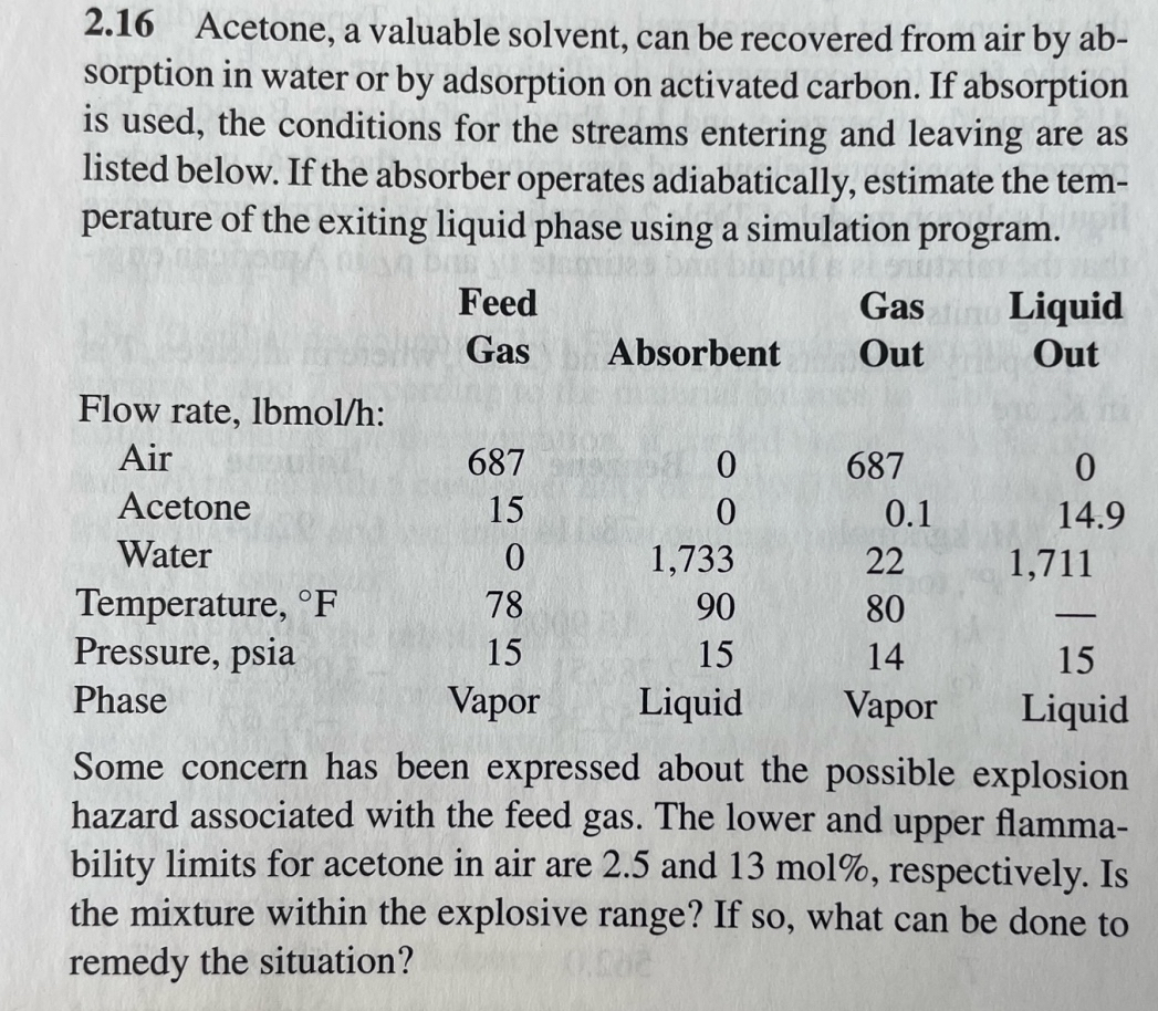 Solved Acetone, a valuable solvent, can be recovered from | Chegg.com
