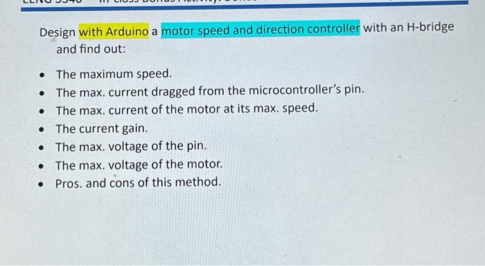 Solved IN TinkerCAD Design with Arduino a motor speed and | Chegg.com