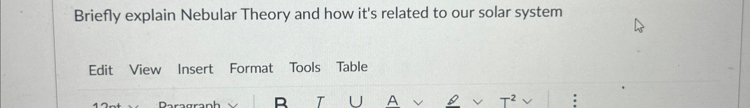 Solved Briefly explain Nebular Theory and how it's related | Chegg.com