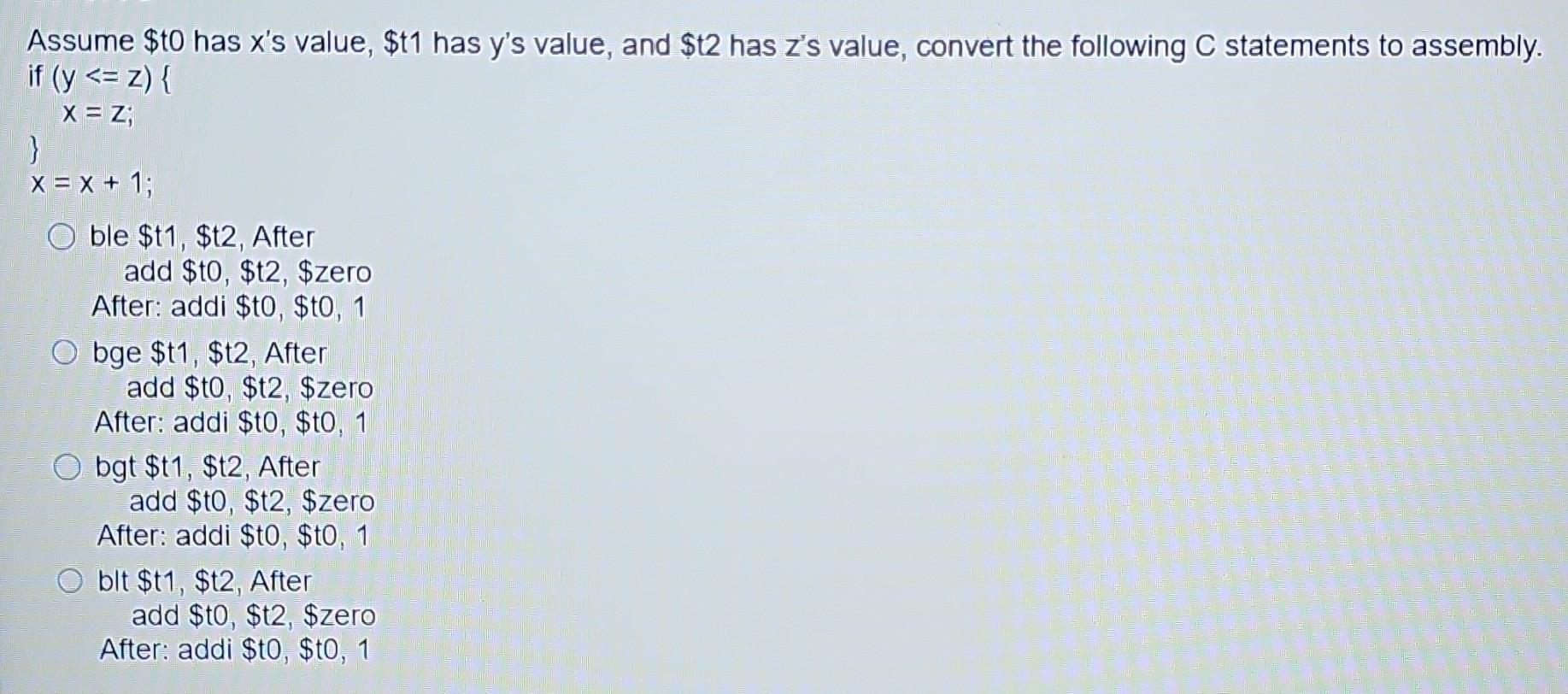 Solved Assume $ to has x's value, $ t1 ﻿has y's value, and $ | Chegg.com