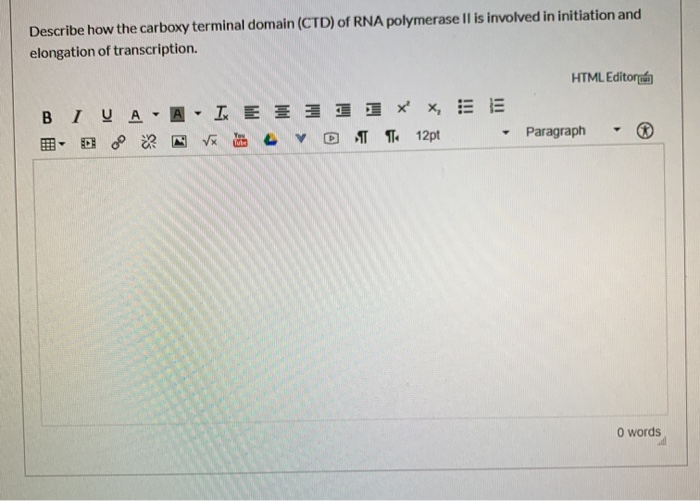 Solved Describe How The Carboxy Terminal Domain Ctd Of Rna