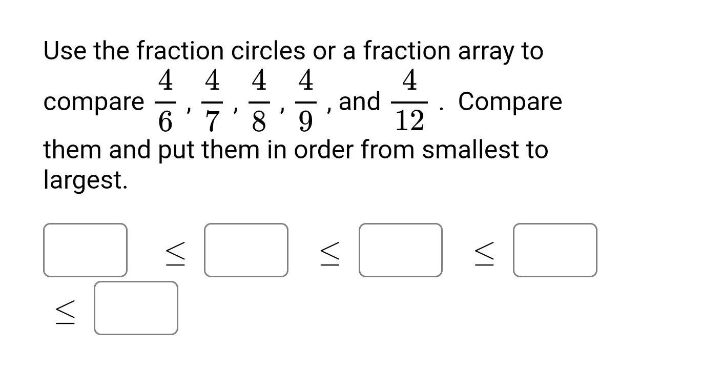 Solved . 1 1 1 Use the fraction circles or a fraction array | Chegg.com