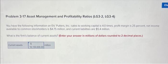 Solved Problem 3-17 Asset Management and Profitability | Chegg.com