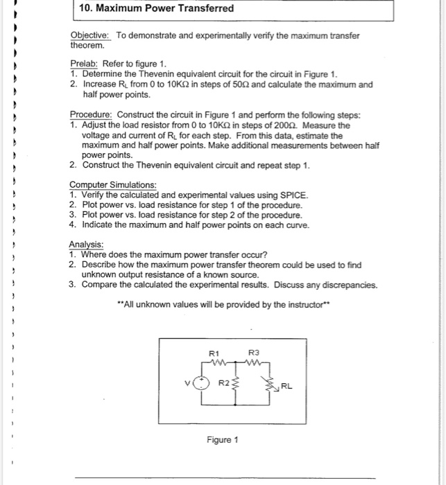 Solved 10. Maximum Power Transferred Objective: To | Chegg.com