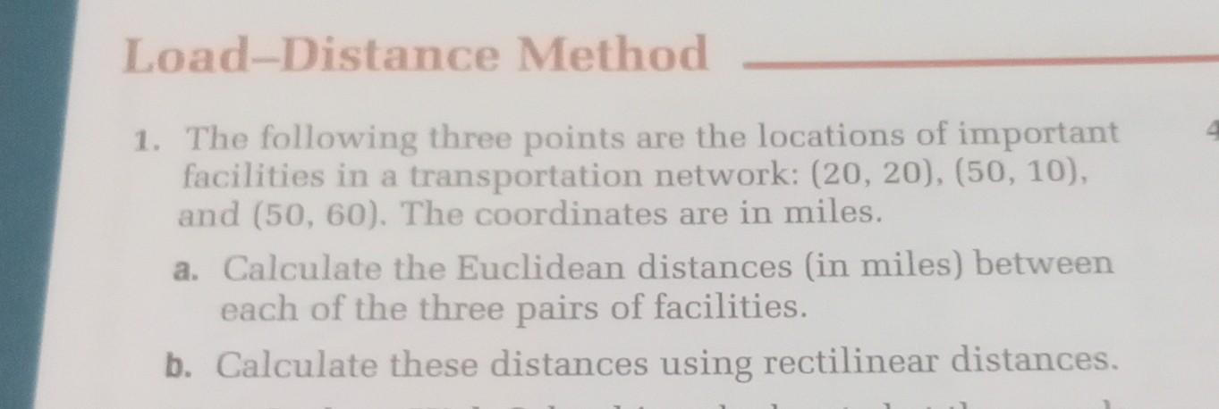 Solved Load-Distance Method 1. The following three points | Chegg.com