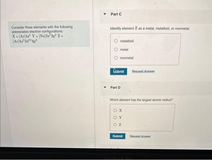 Solved Consider three elements with the following | Chegg.com